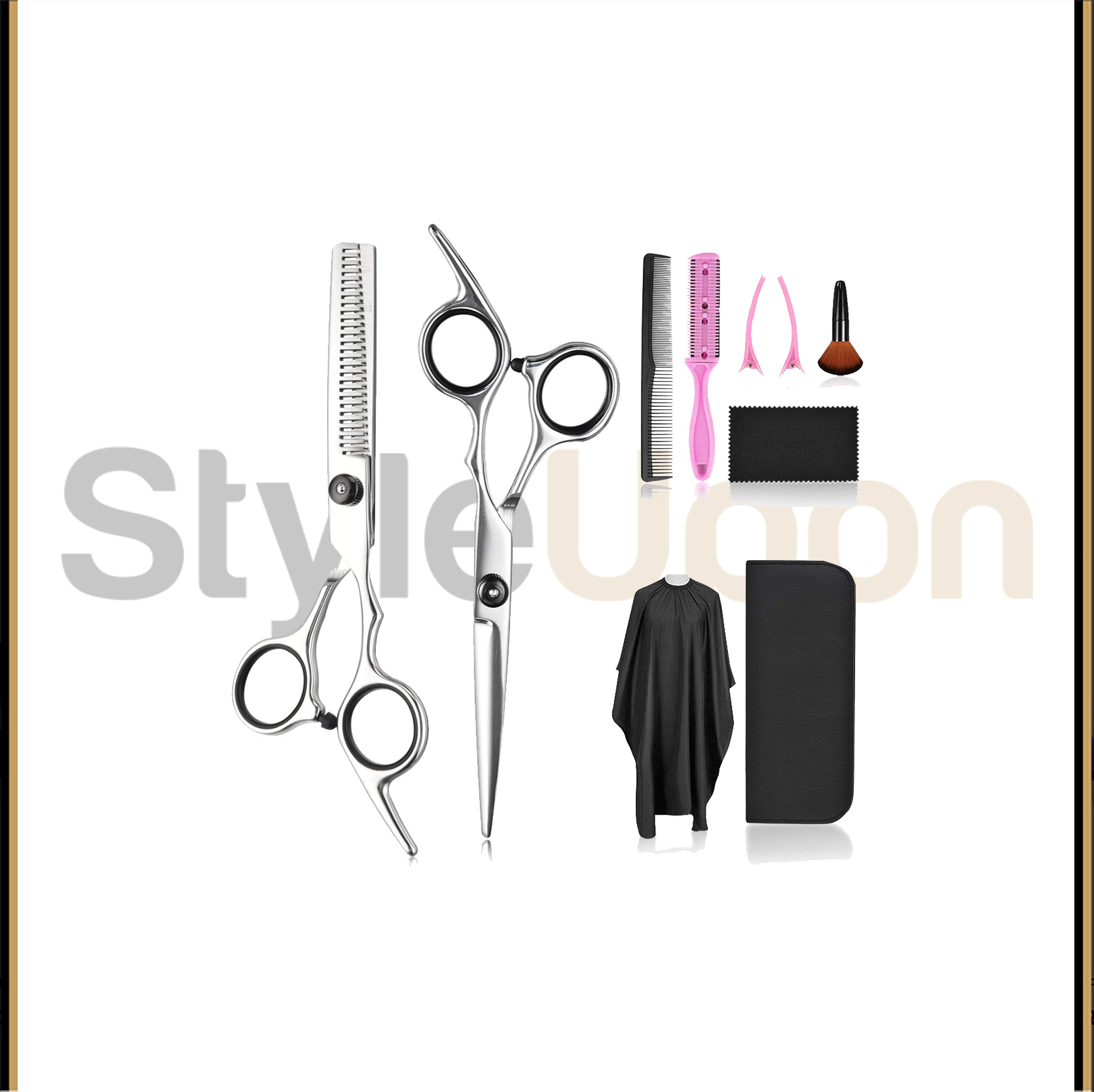 Hair Cutting Scissors Thinning Shears Set, Fcysy Professional 10 Pcs – For Professional Buy ...